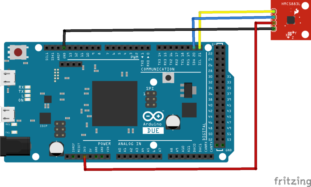 An Arduino Due And Hmc5883l Sensor Example Arm Learning